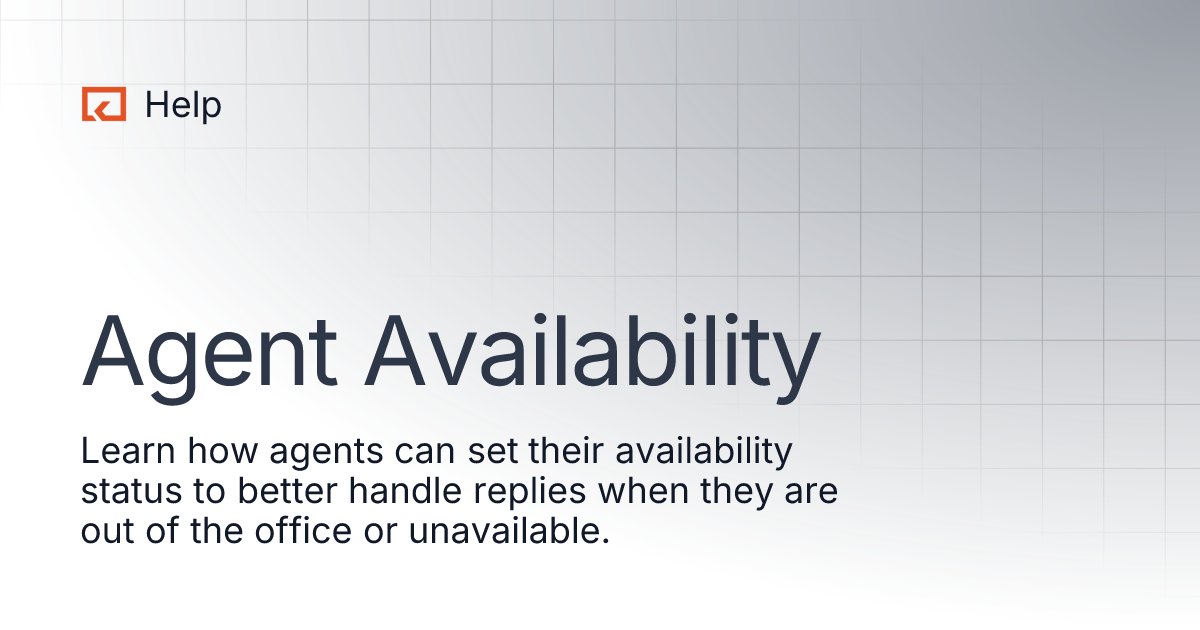 Agent Availability | Help