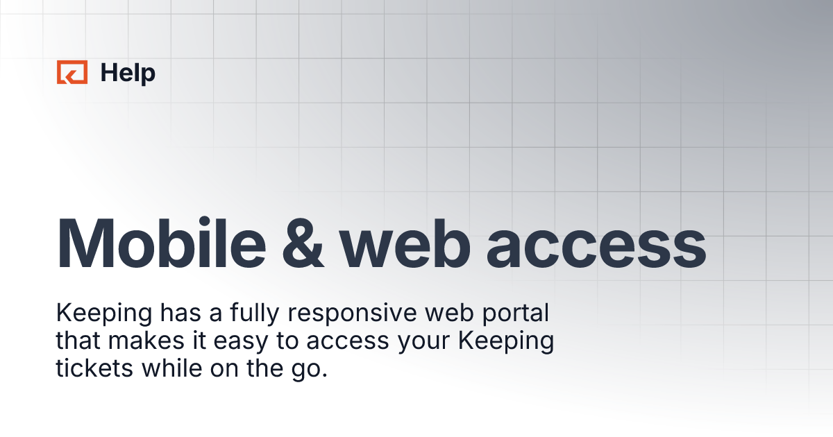 Mobile & web access | Help